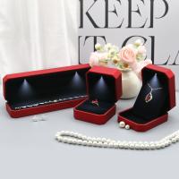 China Plastic LED Light Jewelry Box With Velvet Lining Led Earring Box For Storage for sale