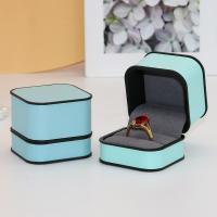 China Plastic PU Leather Jewelry Box  Small Jewelry Set Box With Hinge Closure Multi Color for sale