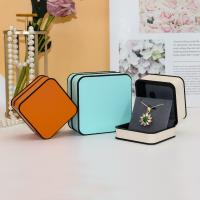 China Plastic PU Leather Jewelry Box  Small Jewelry Set Box With Hinge Closure Multi Color for sale