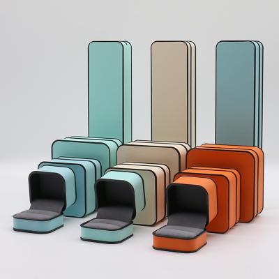 China Plastic PU Leather Jewelry Box  Small Jewelry Set Box With Hinge Closure Multi Color for sale