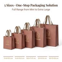 China Luxury Recyclable Art Paper Packaging Bags Custom Logo Printed Jewelry Kraft Paper Bag for sale
