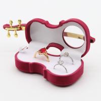 China High End Small Velvet Storage Box With Hinge Closure Jewelry Box Packaging for sale