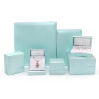 China High End Sky Blue Plastic Paper Luxury Jewelry Box Customized Luxury Earring Gift Box for sale