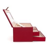 China Luxury PU Leather Jewelry Box Organizer Custom Logo Transparent Cover 265x150x120mm for sale