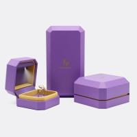 China Trendy Purple Plastic LED Jewelry Box Jewelry Packaging Box For Rings Bangles Necklaces for sale