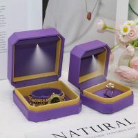 China Trendy Purple Plastic LED Jewelry Box Jewelry Packaging Box For Rings Bangles Necklaces for sale