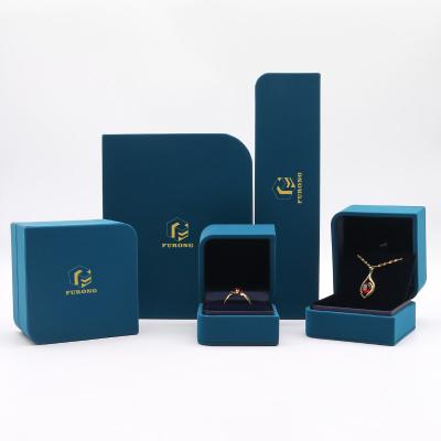 China Luxury Gift Packaging Hinged PU Leather Jewelry Box PU Ring Box OEM ODM for sale