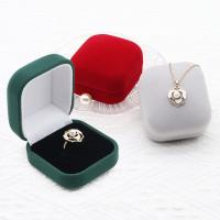 China Simple Luxury Plastic Velvet Jewelry Box Packaging Customized Color OEM/ODM Available for sale