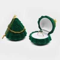 China Small Velvet Christmas Tree Ornament Ring Box Customized Color for sale