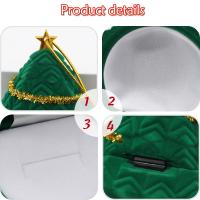 China Small Velvet Christmas Tree Ornament Ring Box Customized Color for sale