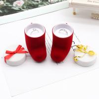 China Hinged Closure Flocked Jewelry Box Cute Velvet Wedding Ring Box Multiple Sizes for sale