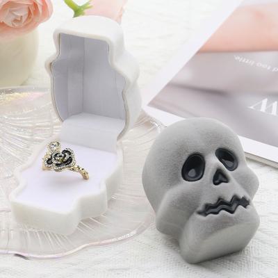 China Halloween Cute Style Flocked Jewelry Box Plastic Velvet Jewelry Box Luxury Unique for sale