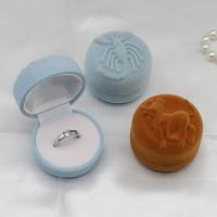 China Necklace Earrings Ring Custom Velvet Jewelry Packaging Gift Box With Hinge Closure for sale
