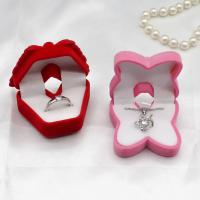 China Butterfly Shape Velvet Flocked Jewelry Box For Ring Earring White Insert for sale