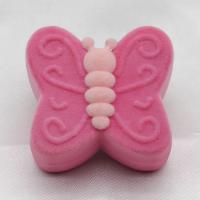 China Butterfly Shape Velvet Flocked Jewelry Box For Ring Earring White Insert for sale