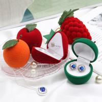 China Strawberry Shaped Customized Flocking Jewelry Box For Valentine'S Day for sale