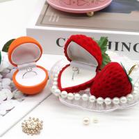 China Strawberry Shaped Customized Flocking Jewelry Box For Valentine'S Day for sale