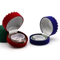 China Custom Logo Spherical Hinged Velvet Jewelry Gift Box Elegant Ring Box for sale