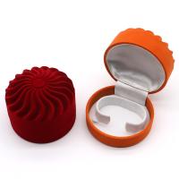 China Custom Logo Spherical Hinged Velvet Jewelry Gift Box Elegant Ring Box for sale