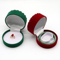 China Custom Logo Spherical Hinged Velvet Jewelry Gift Box Elegant Ring Box for sale