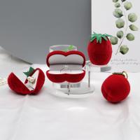 China OEM Logo Velvet Red Luxury Flocked Ring Box Jewelry Gift Box Eye Catching Design for sale
