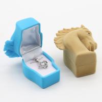 China Cute Velvet Flocking Jewelry Box Solid Color Ring Storage Proposal Pair For Couple for sale