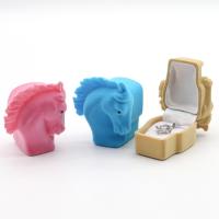 China Cute Velvet Flocking Jewelry Box Solid Color Ring Storage Proposal Pair For Couple for sale