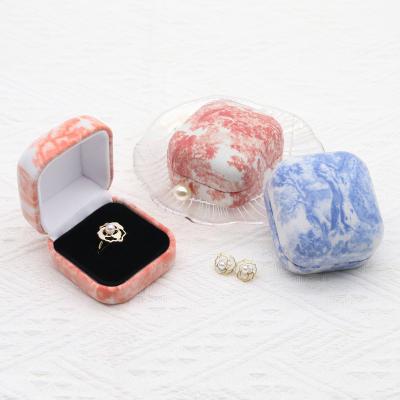 China Simple Plastic Velvet Jewelry Packaging Box For Rings Earrings Necklaces Delicate for sale