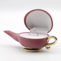 China Customizable Flocked Jewelry Box Plastic Velvet Material Hinge Closure OEM Logo for sale