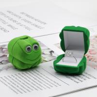 China Cute Little Frog Luxury Velvet Jewelry Box Custom Color Velvet Ring Box 40x38x36mm for sale