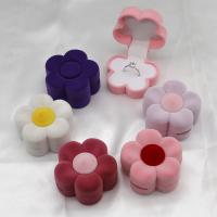 China Cute Little Flower Shaped Flocked Jewelry Box Packaging Charming Design for sale