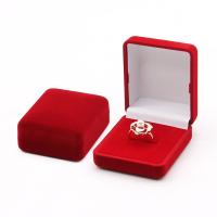 China Stylish Rectangular Velvet Ring Box Velvet Pendant Box With Custom Color Options for sale