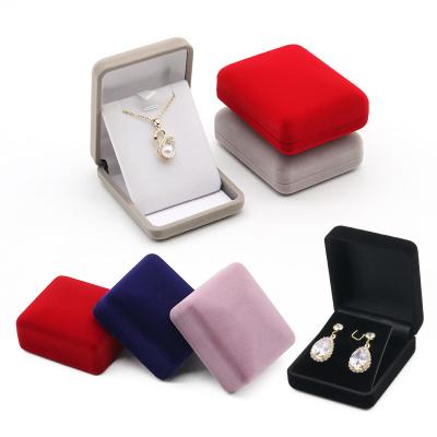 China Multiple Sizes Stylish Velvet Jewelry Box Set For Necklace Earrings Pendant for sale