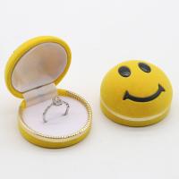 China Customizable Velvet Ring Boxes Small Beautiful Round Jewelry Boxes In Various Colors for sale
