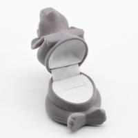 China Custom Color Animal Shape Velvet Jewelry Case Velvet Gift Box With Cute Ring Packaging for sale