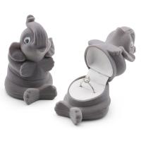 China Custom Color Animal Shape Velvet Jewelry Case Velvet Gift Box With Cute Ring Packaging for sale