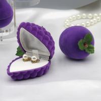 China Fruit Style Luxury Jewelry Box Velvet Jewelry Packaging Box Purple Color for sale