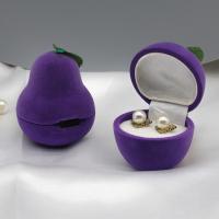 China Fruit Style Luxury Jewelry Box Velvet Jewelry Packaging Box Purple Color for sale