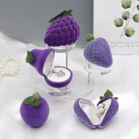 China Fruit Style Luxury Jewelry Box Velvet Jewelry Packaging Box Purple Color for sale