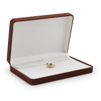 China Simple Brown Velvet Jewelry Box Set Custom Logo Velvet Pendant Box for sale