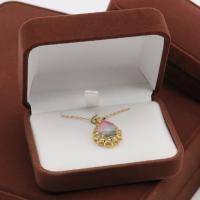 China Simple Brown Velvet Jewelry Box Set Custom Logo Velvet Pendant Box for sale