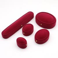 China Modern Luxury Velvet Jewelry Box Set Exclusive Red Packaging For Rings Earrings Necklaces for sale