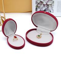 China Modern Luxury Velvet Jewelry Box Set Exclusive Red Packaging For Rings Earrings Necklaces for sale