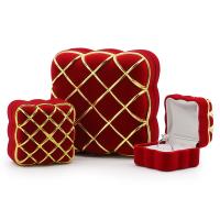 China Luxurious Red Velvet Jewelry Box Vintage Jewelry Box For Presenting Your Treasures for sale