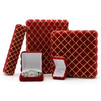 China Luxurious Red Velvet Jewelry Box Vintage Jewelry Box For Presenting Your Treasures for sale