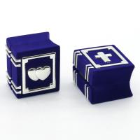 China Special Velvet Book Jewelry Boxes Custom Color Velvet Wedding Ring Box for sale