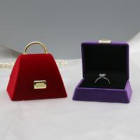 China Beautiful Velvet Engagement Ring Box Custom Color Options Flocking Jewelry Box for sale