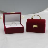 China Beautiful Velvet Engagement Ring Box Custom Color Options Flocking Jewelry Box for sale