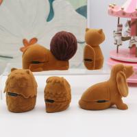 China Custom Colored Soft Velvet Jewelry Box With Cute Animal Design for sale
