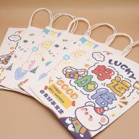 China Cute Cartoon Pink Kraft Paper Tote Bag For Birthday Parties And Holidays for sale